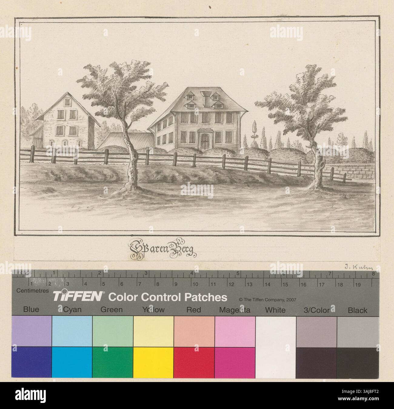 This 1770-1790 drawing by Jakob Kuhn titled 'Sparen Berg' features ...