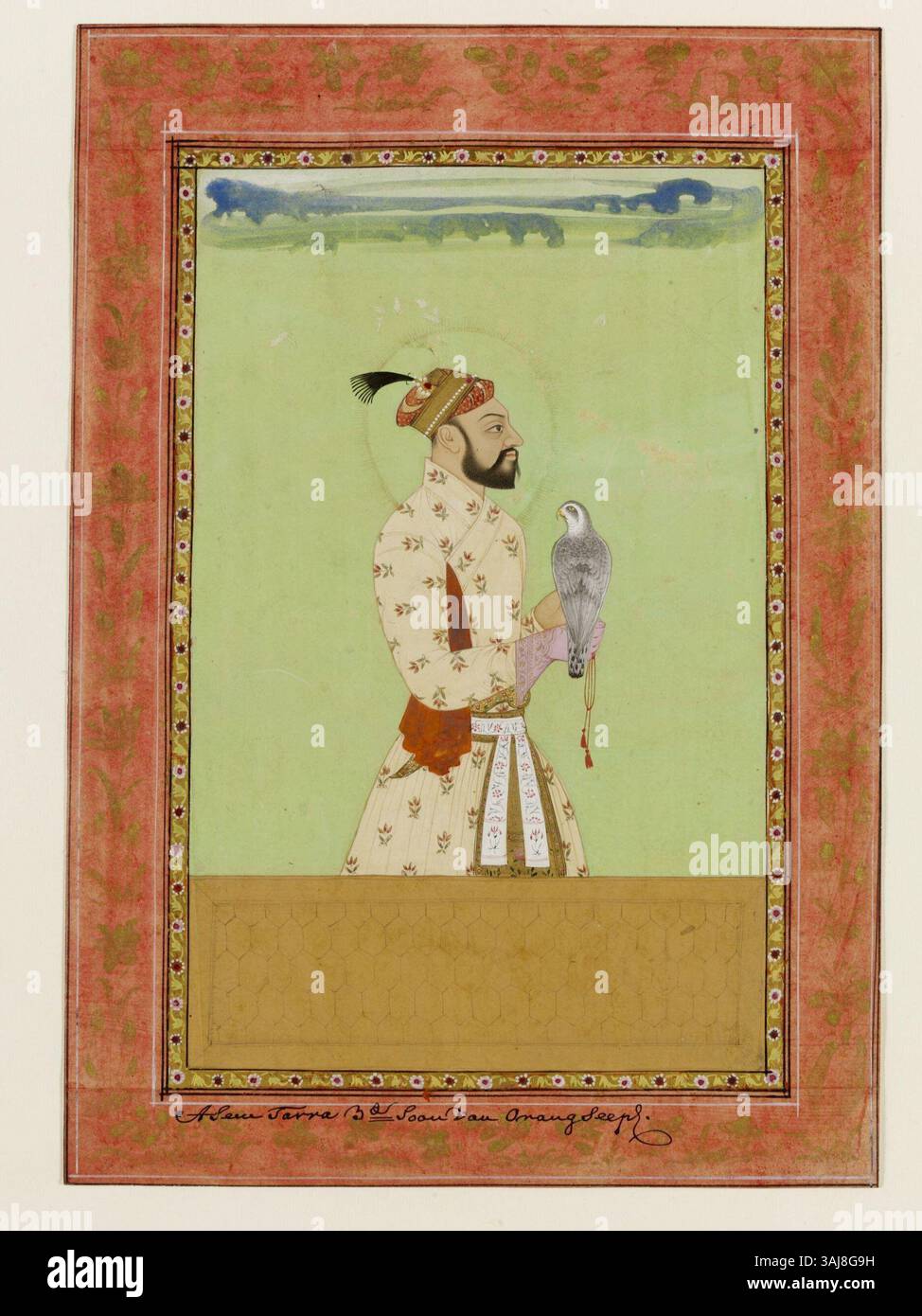 This 1680 portrait, painted in opaque watercolour, shows Azam Shah, the third son of Emperor ...