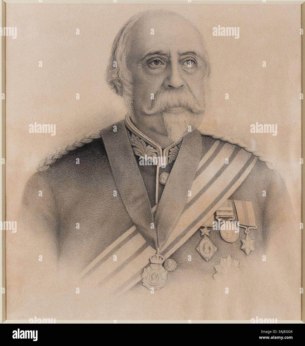 Portrait of Major-General Sir Alexander Cunningham, a prominent ...