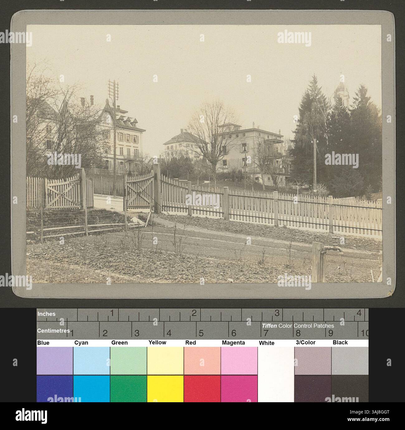 This 1908 image captures houses in the Zürich-Enge district, including ...