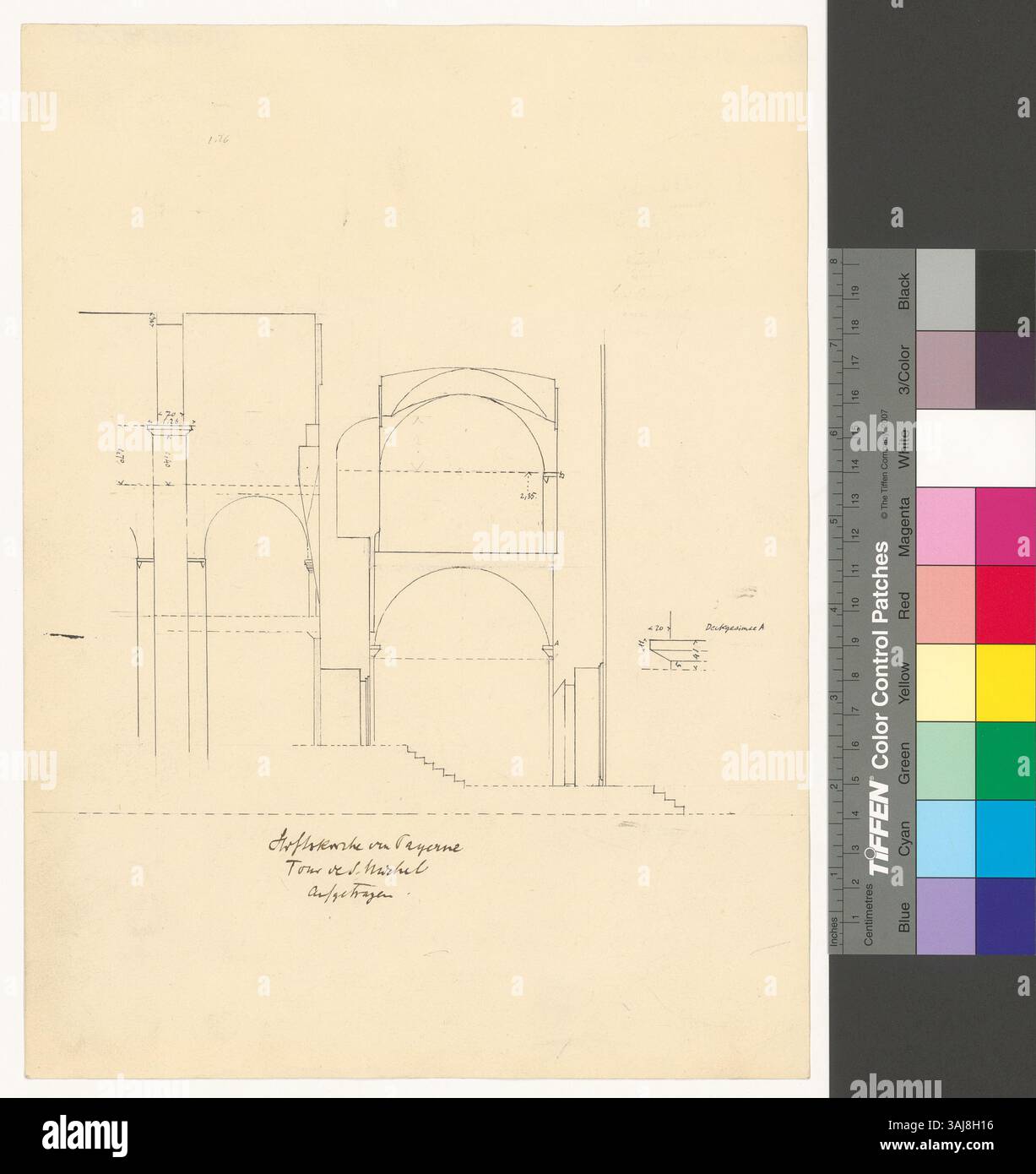 Johann Rudolf Rahn’s depiction of the St. Michel Tower, part of the ...