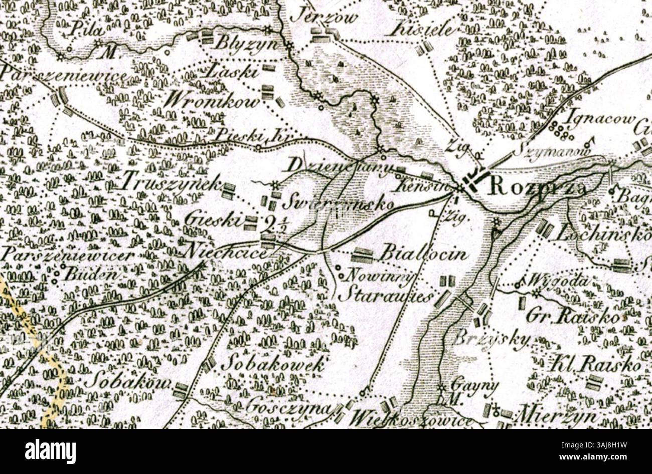 A map fragment created by David Gilly, depicting southern Prussia. The ...