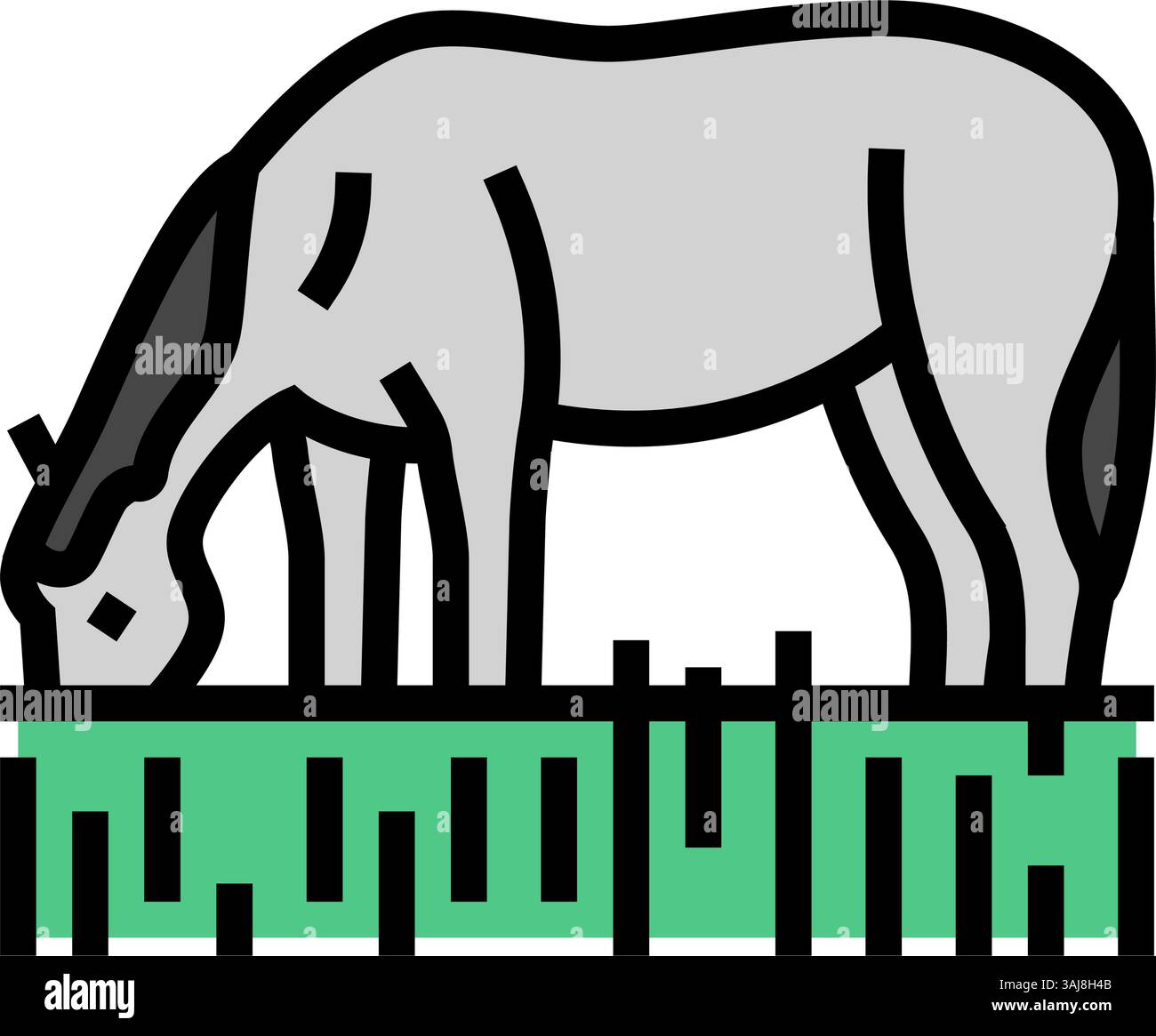 pasture horse breeding color icon vector illustration Stock Vector ...