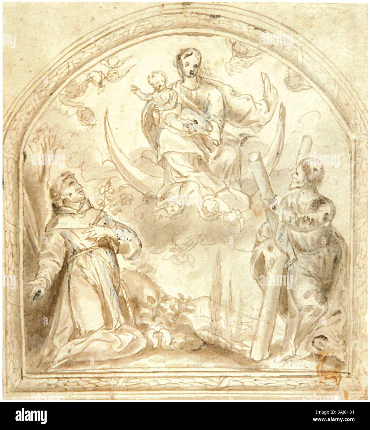 'Virgen con el Niño ante San Antonio de Padua y San Andrés' by Pedro ...