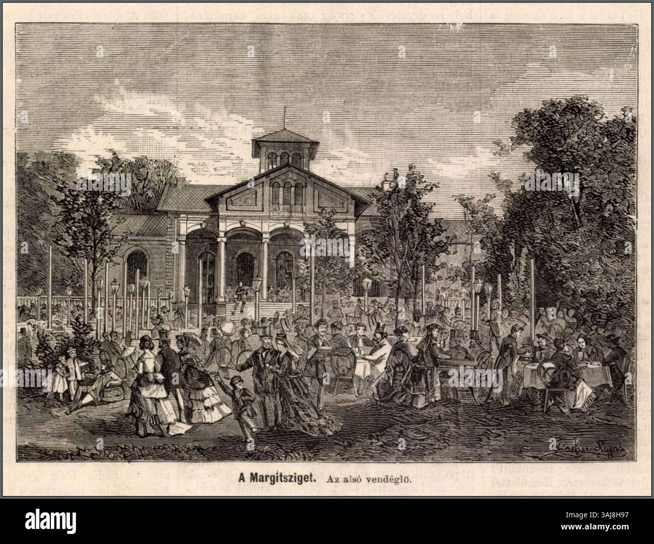 A depiction of Margaret Island in Budapest, showcasing its ...