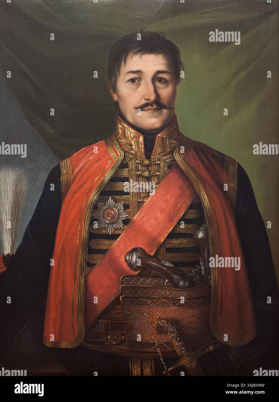 Uroš Knežević's 1852 portrait of Karađorđe depicts the Serbian ...