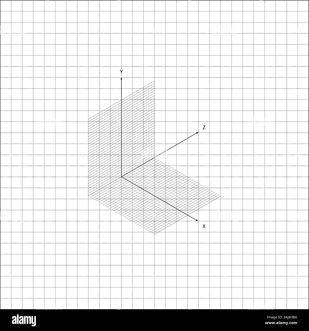 Mathematical School Science Geometrical Axes Concept 3d Cartesian Coordinate System With