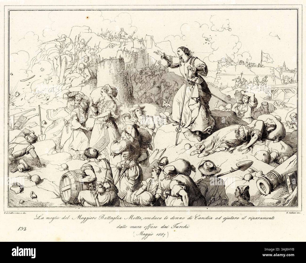 The wife of Major Battaglia Motta leads the women of Candia in ...