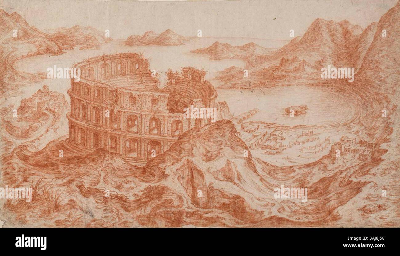 This 1582 drawing by Jan van Stinemolen depicts the Roman amphitheater ...
