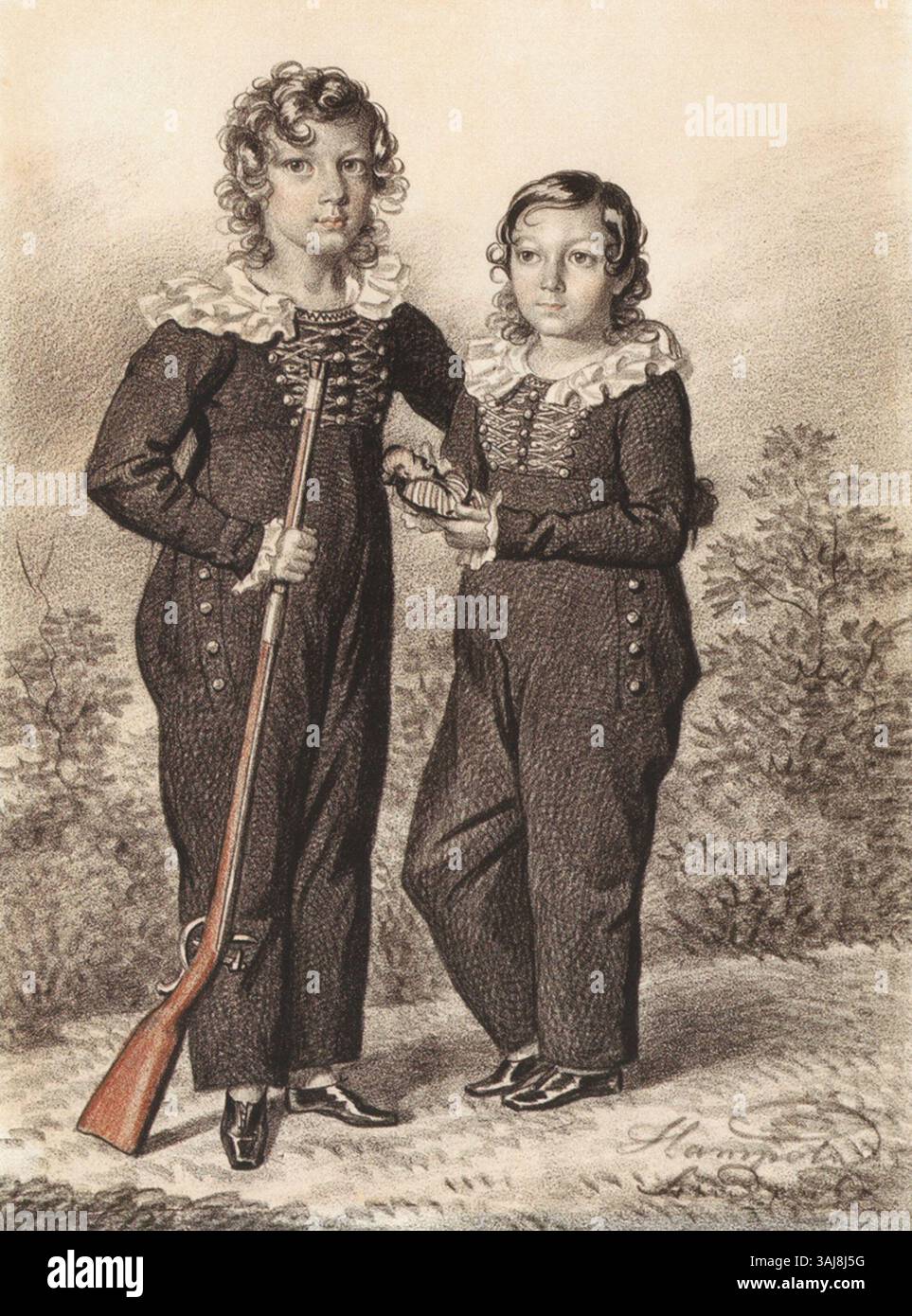 A portrait of Alexander Mikhailovich and Alexey Mikhailovich Dondukov ...