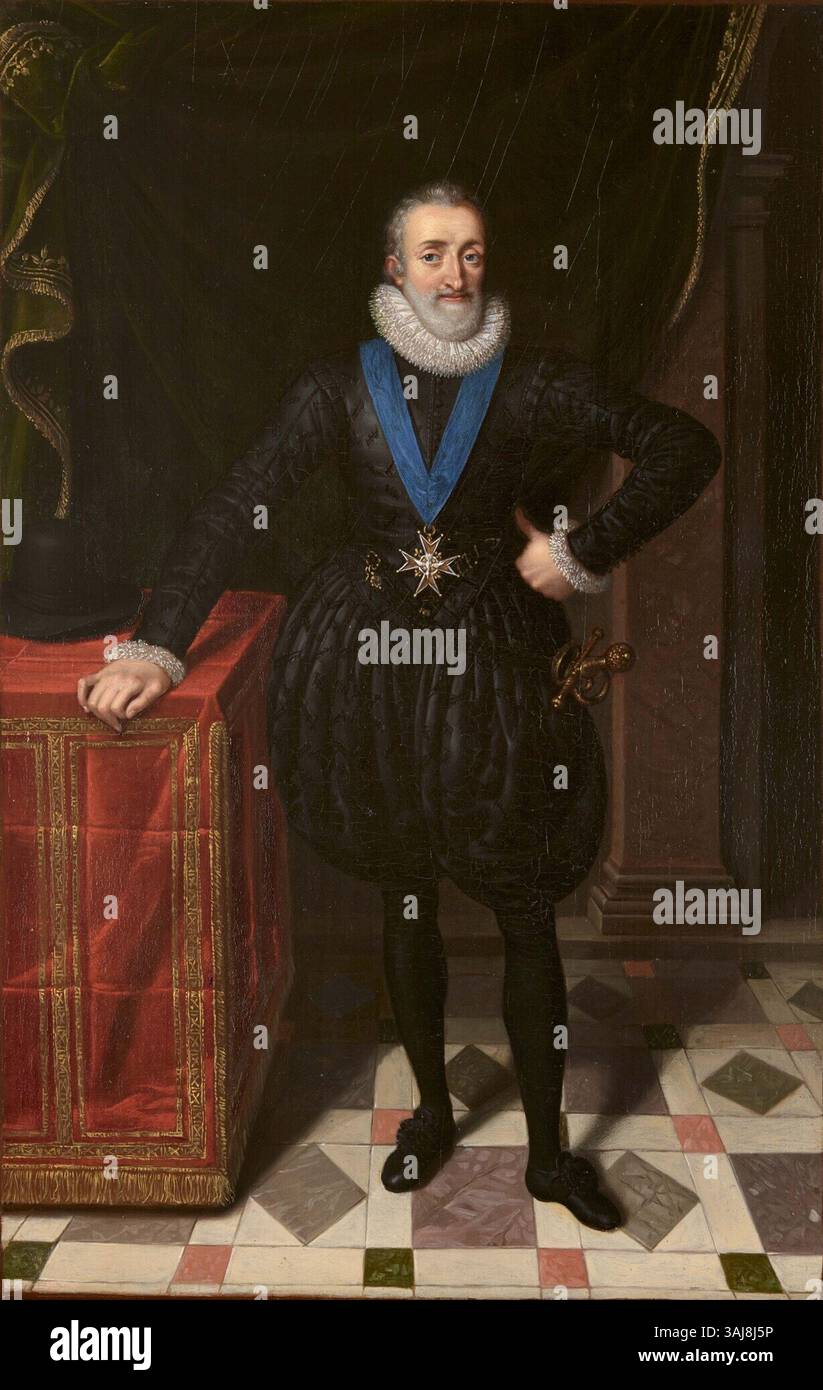 This 1601-1610 portrait of Henry IV, King of France and Navarre ...