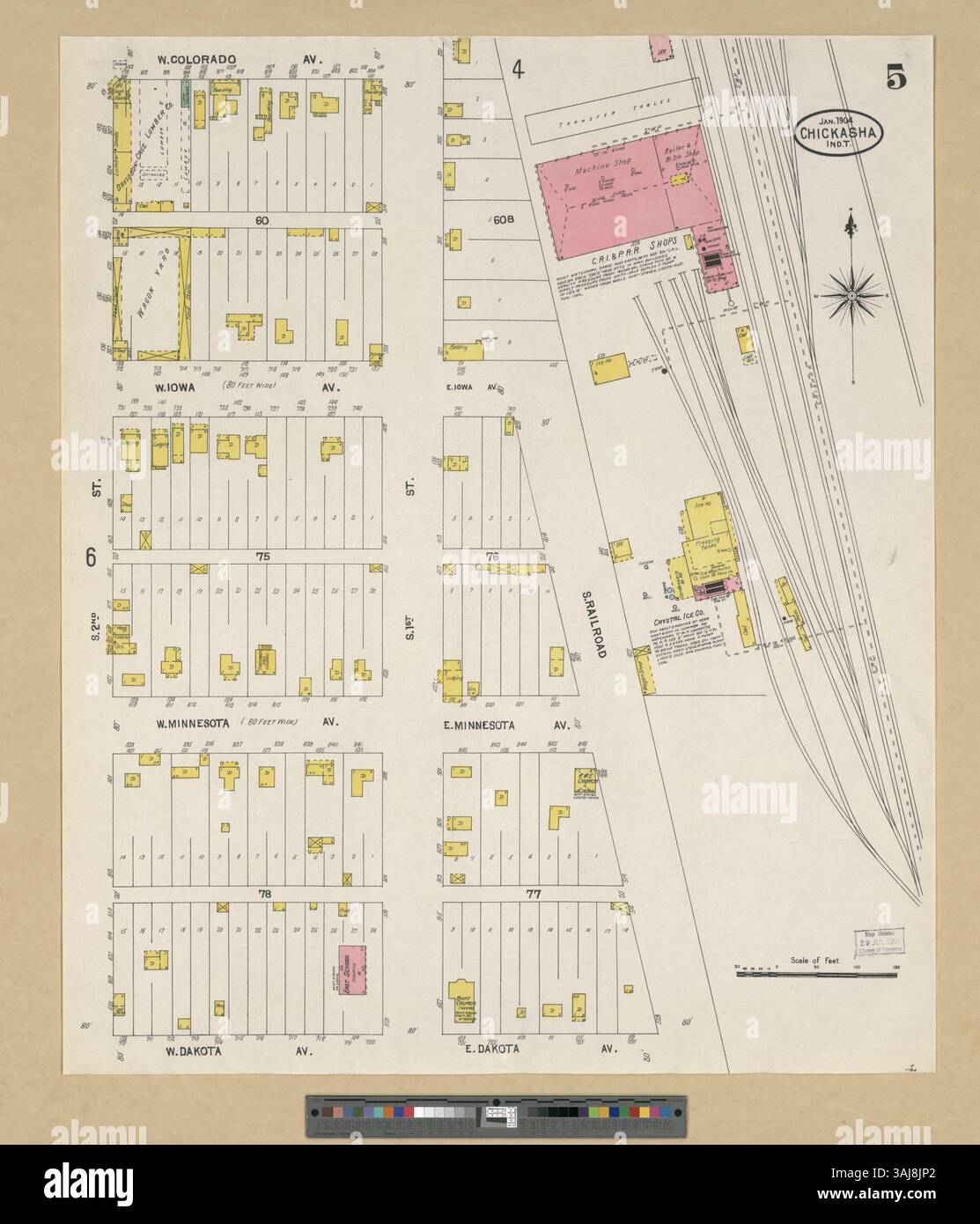 Sanborn Fire Insurance Map of Chickasha, Grady County, Oklahoma, dated ...