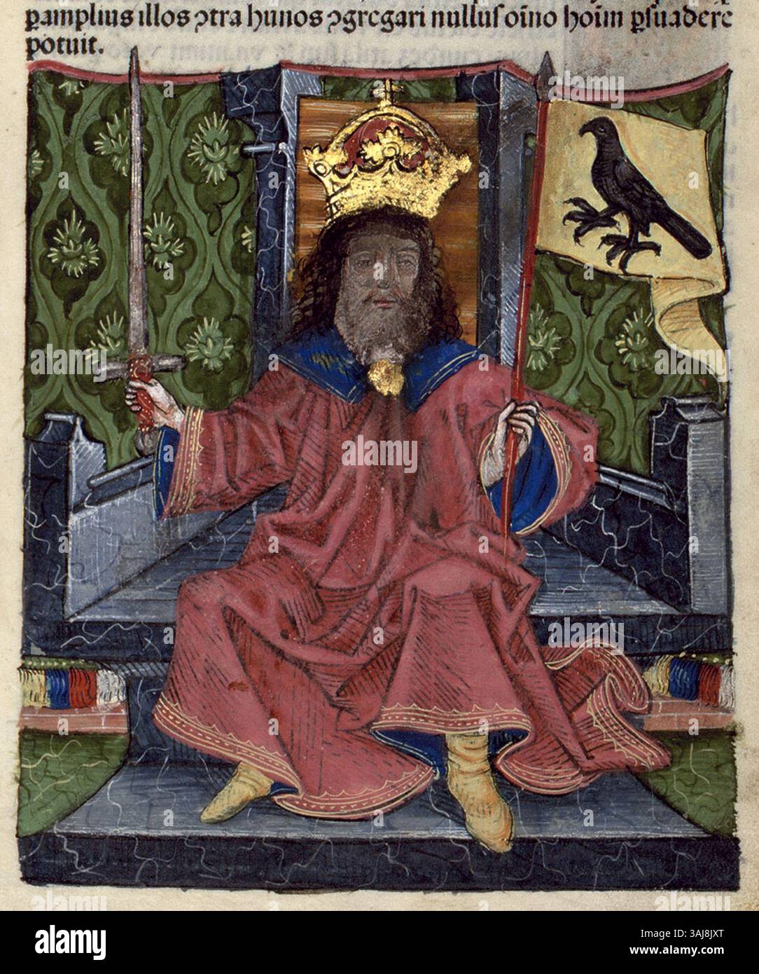 The 1488 Thuróczy Chronicle, created by Johannes Thuróczy, includes a ...