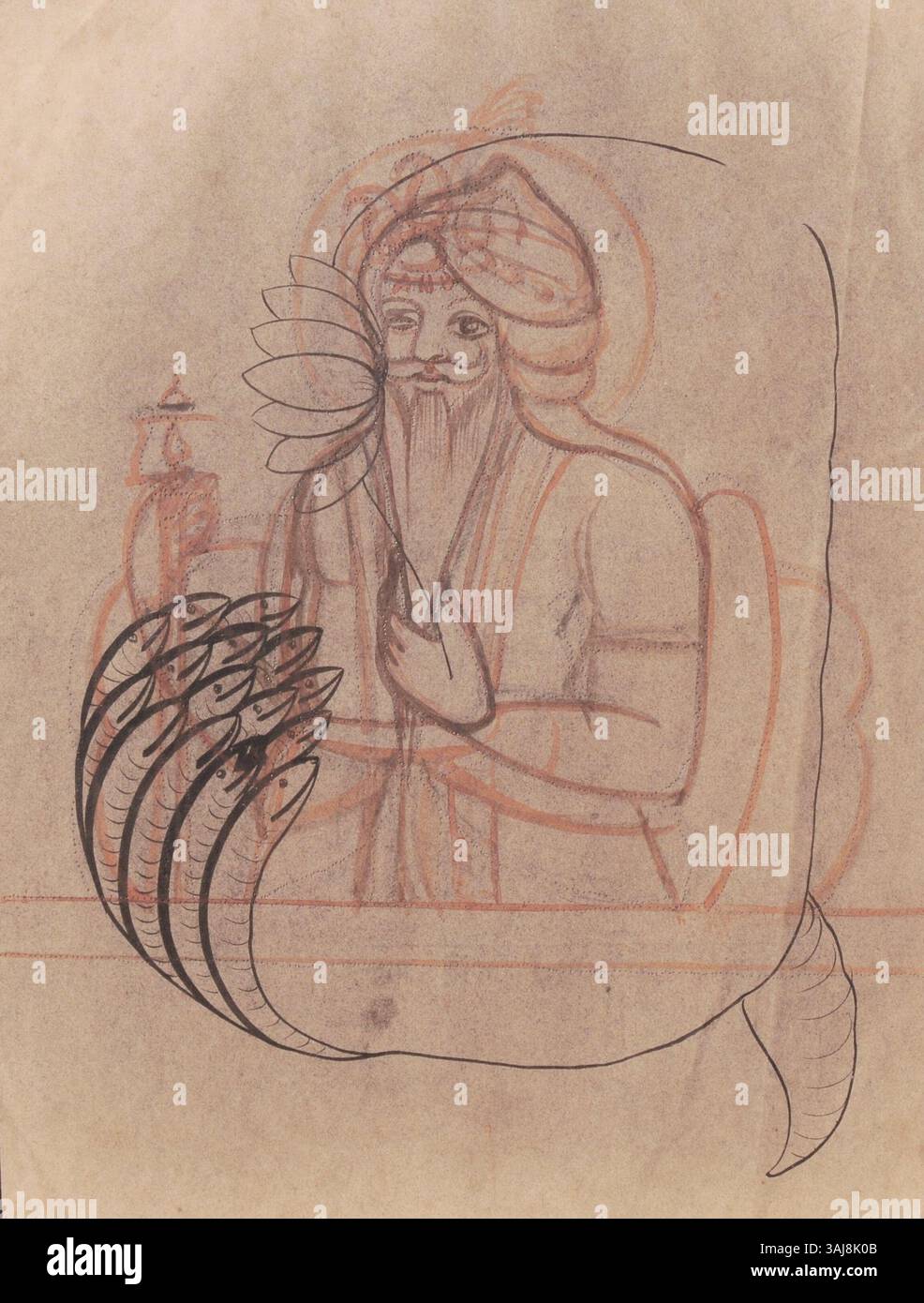 This stylized portrait of Maharaja Ranjit Singh captures the essence of ...