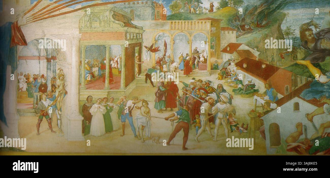 Another fresco by Lorenzo Lotto from 1524, located in the Suardi Chapel ...