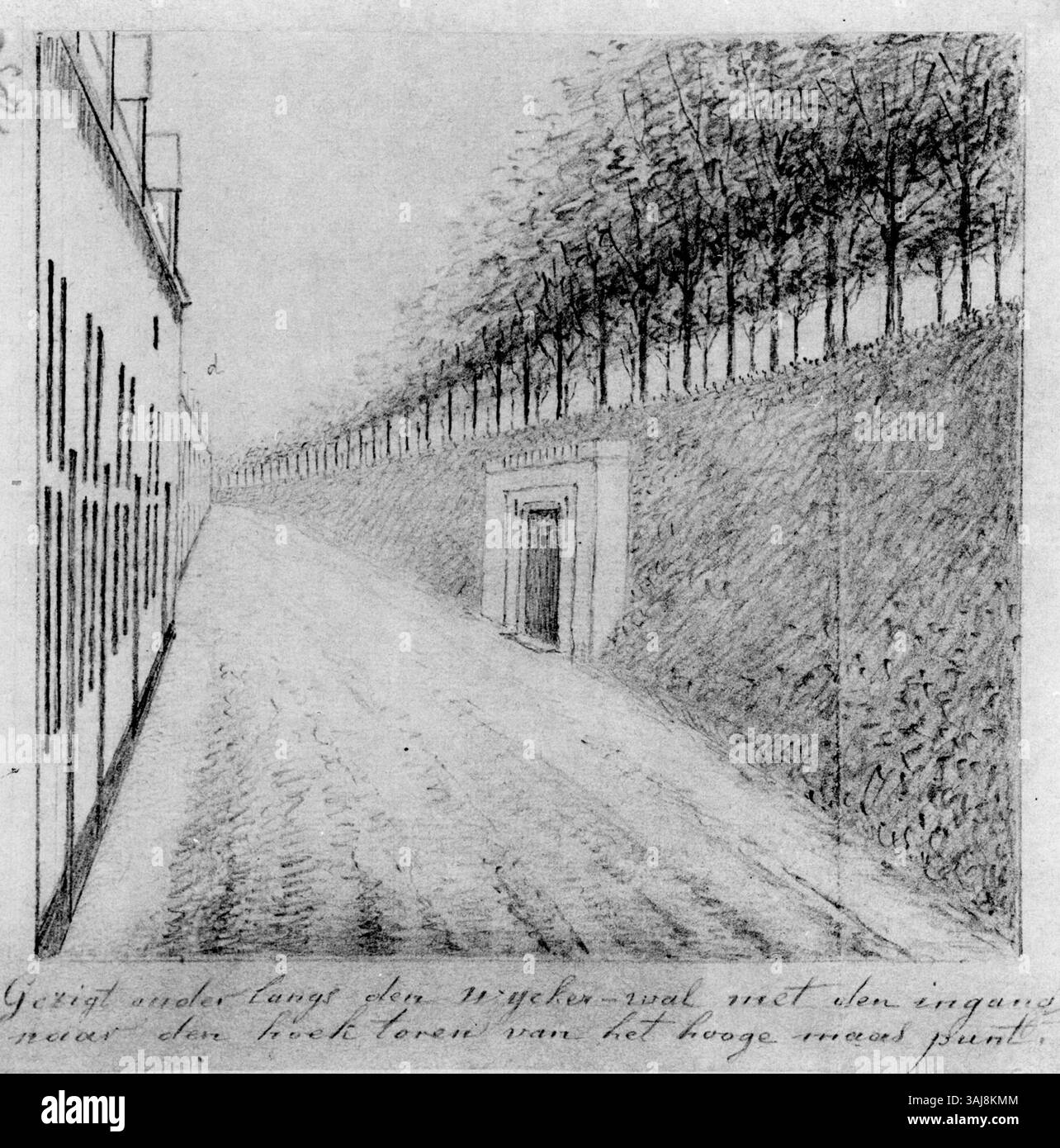 Jan Brabant’s *Wyck-Maastricht, zuidelijke stadswal bij Hoge Barakken ...