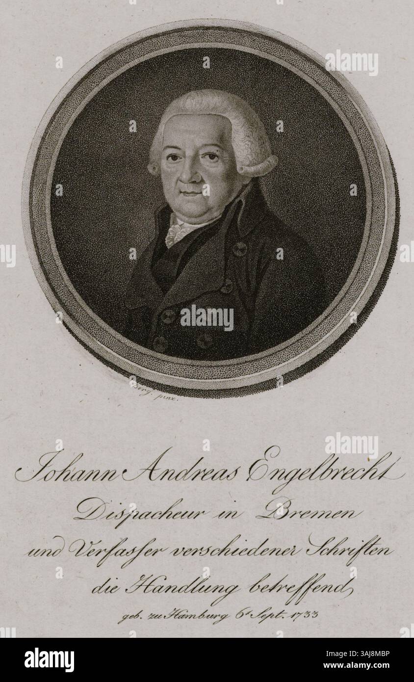 This copper engraving of Johann Andreas Engelbrecht, created by Heß and ...