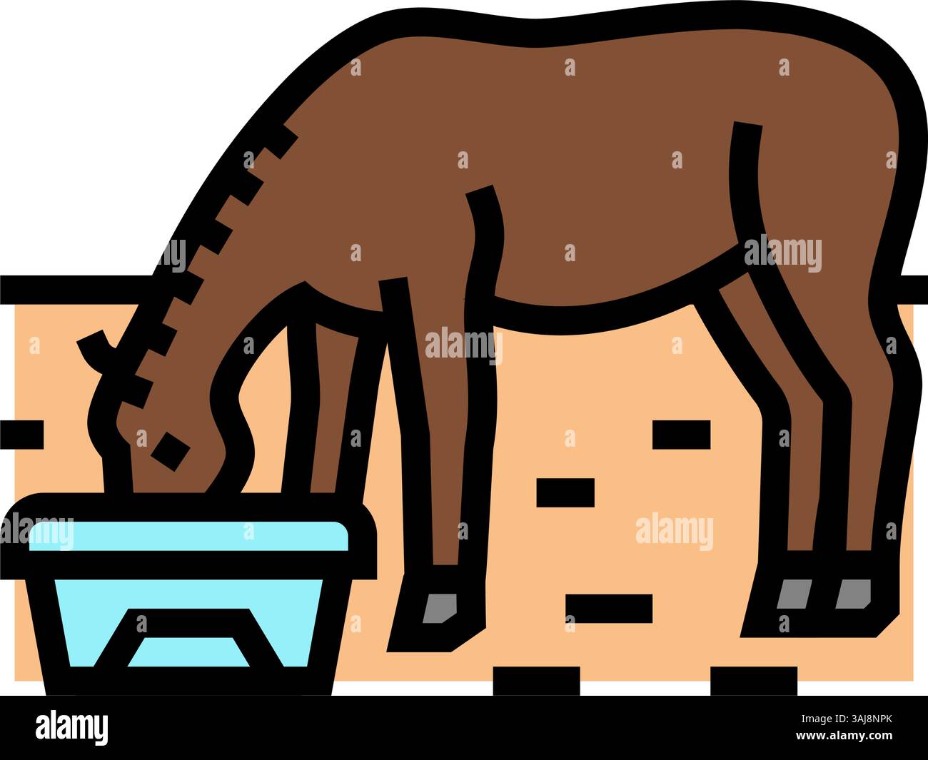 water trough horse breeding color icon vector illustration Stock Vector ...