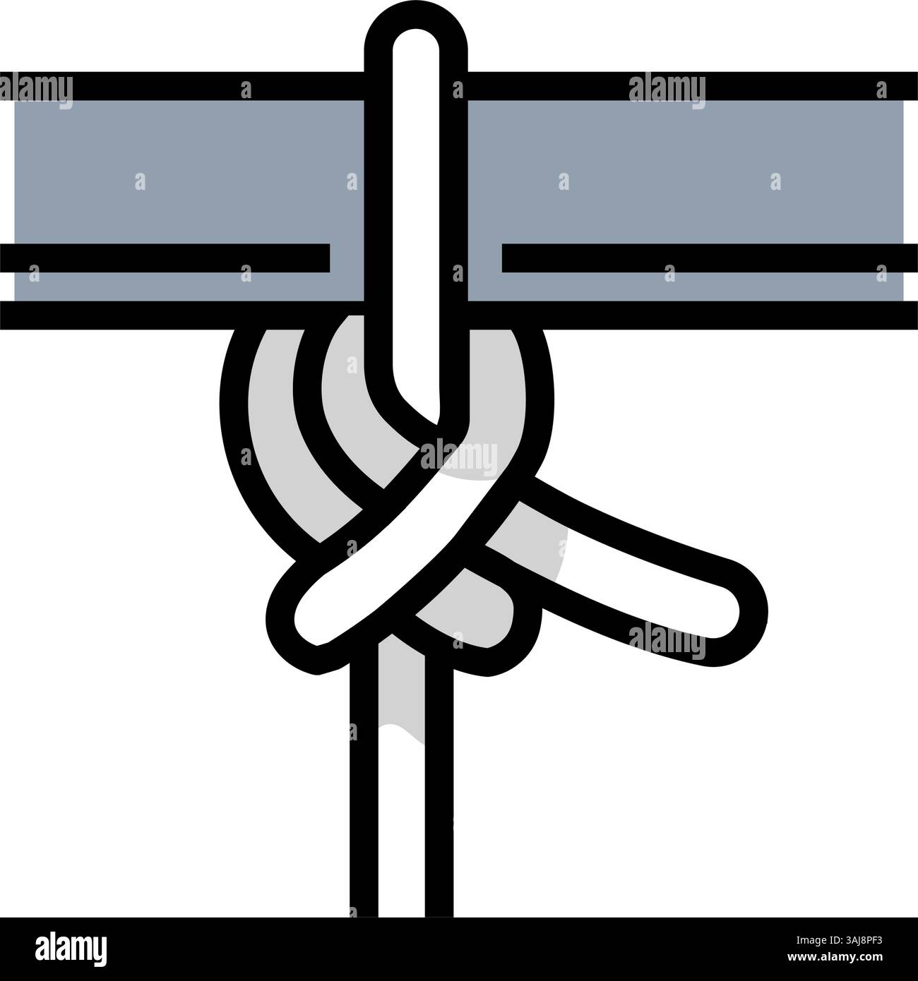 buntline hitch nautical knot color icon vector illustration Stock ...