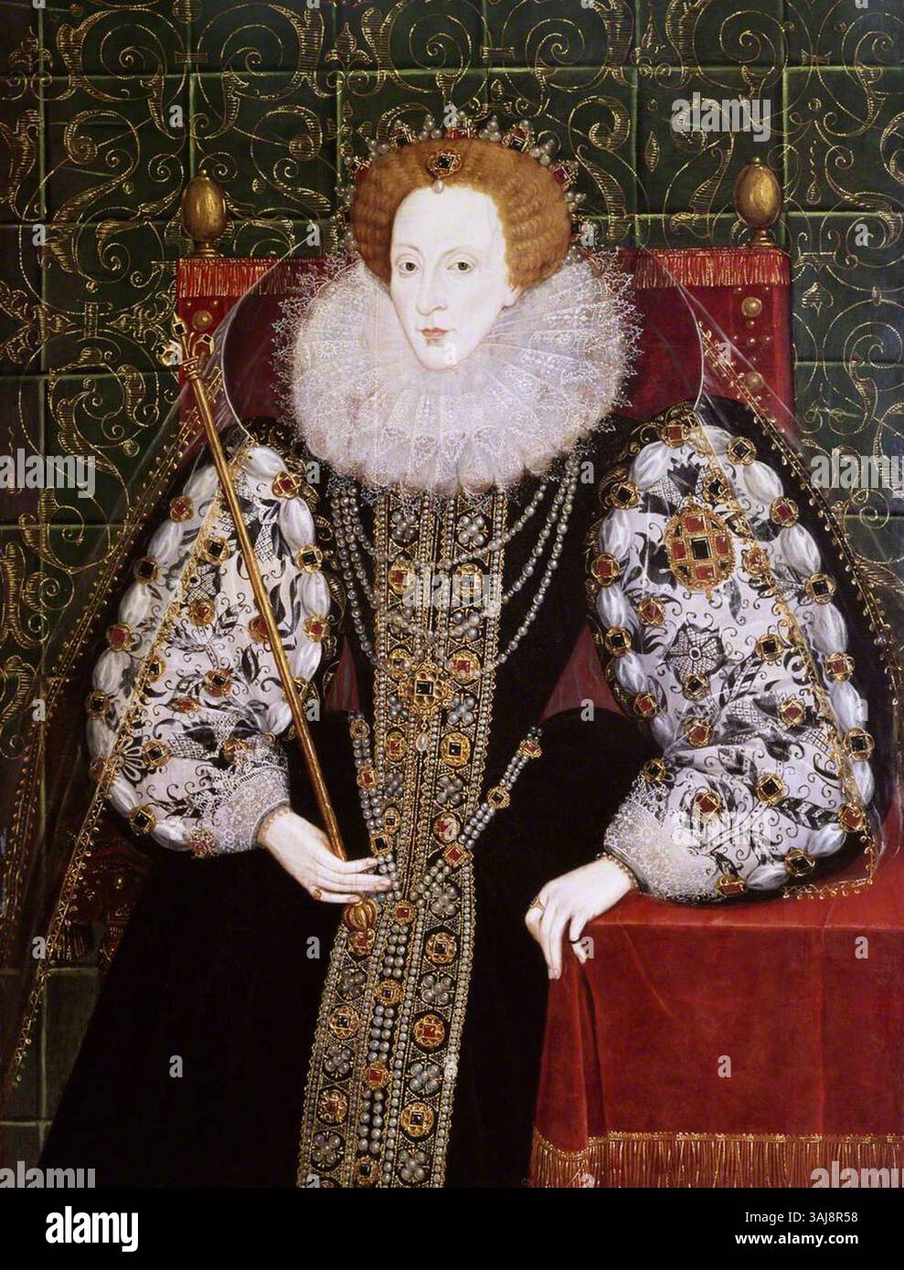 This 16th-century portrait, attributed to the British School, depicts ...