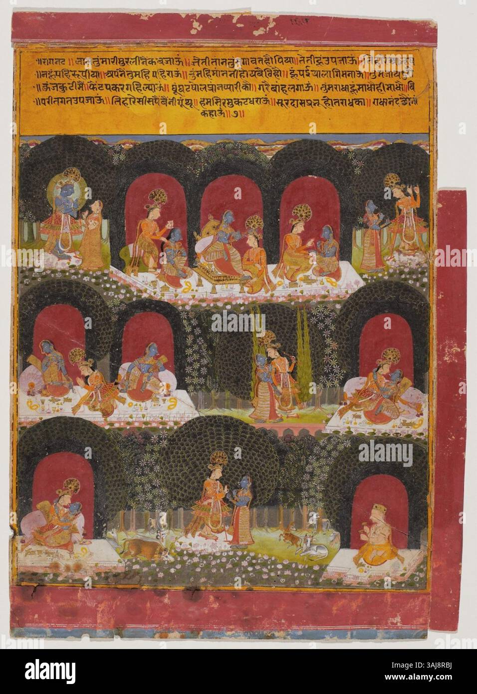 This 1700-1725 Indian folio from the Sursagar manuscript illustrates ...