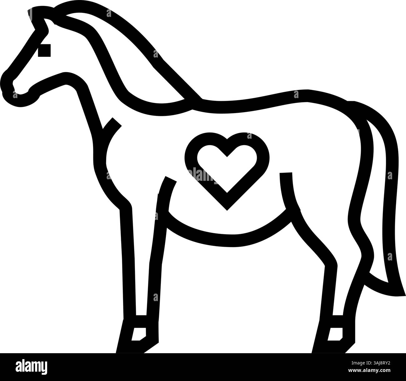 pregnant mare horse breeding line icon vector illustration Stock Vector ...
