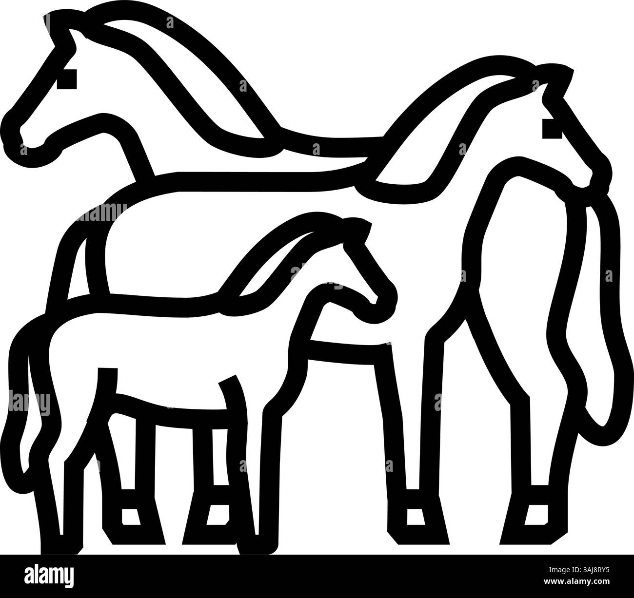 family horse breeding line icon vector illustration Stock Vector Image ...