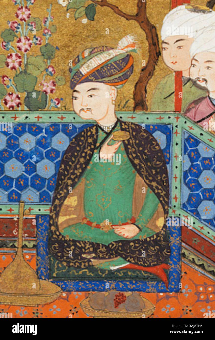 This detail from the Divan of Hidayat manuscript, dated 1478, depicts a ...