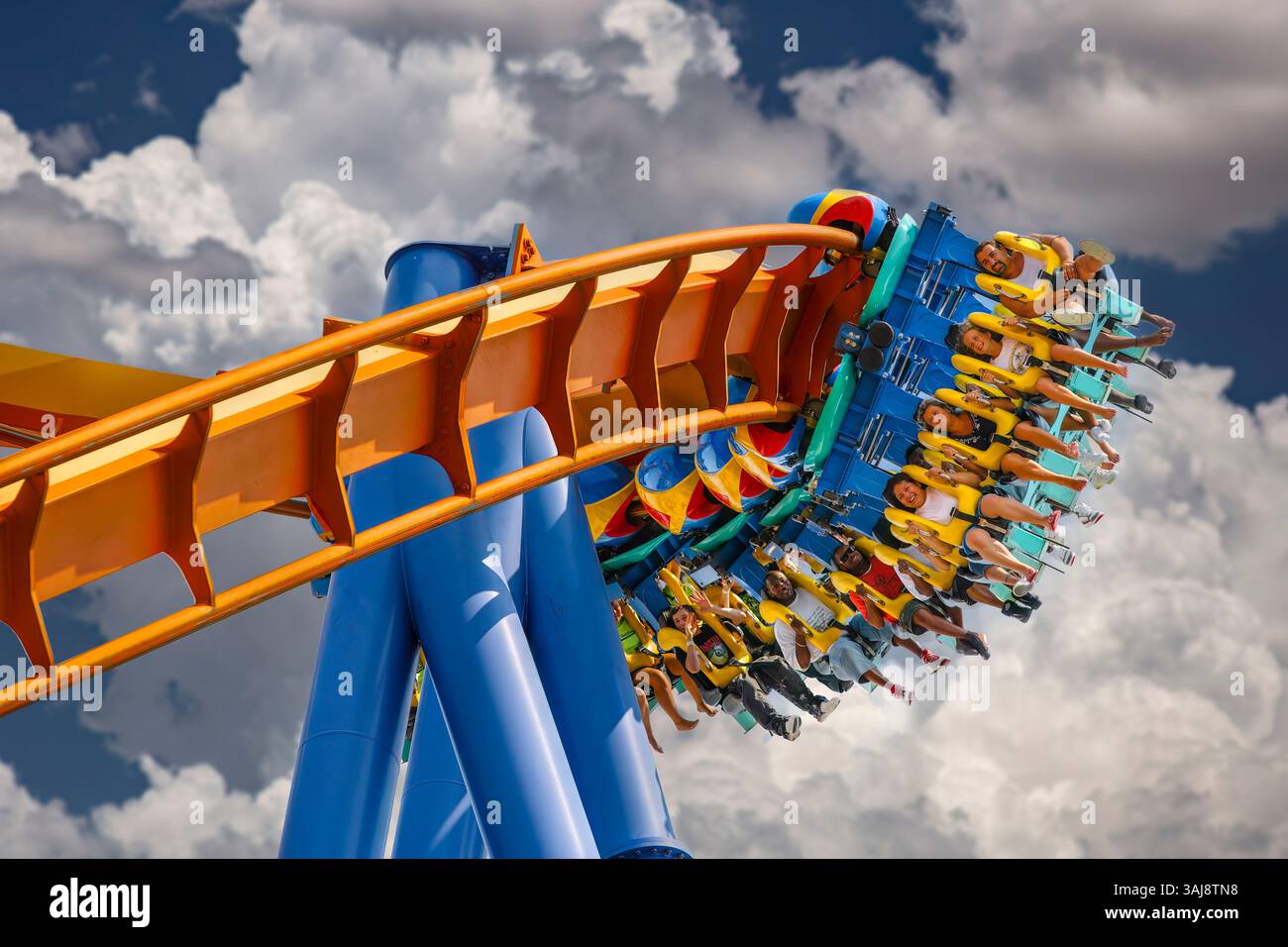 Hanging Ten, Roller Coaster Ride at Theme Park Stock Photo - Alamy