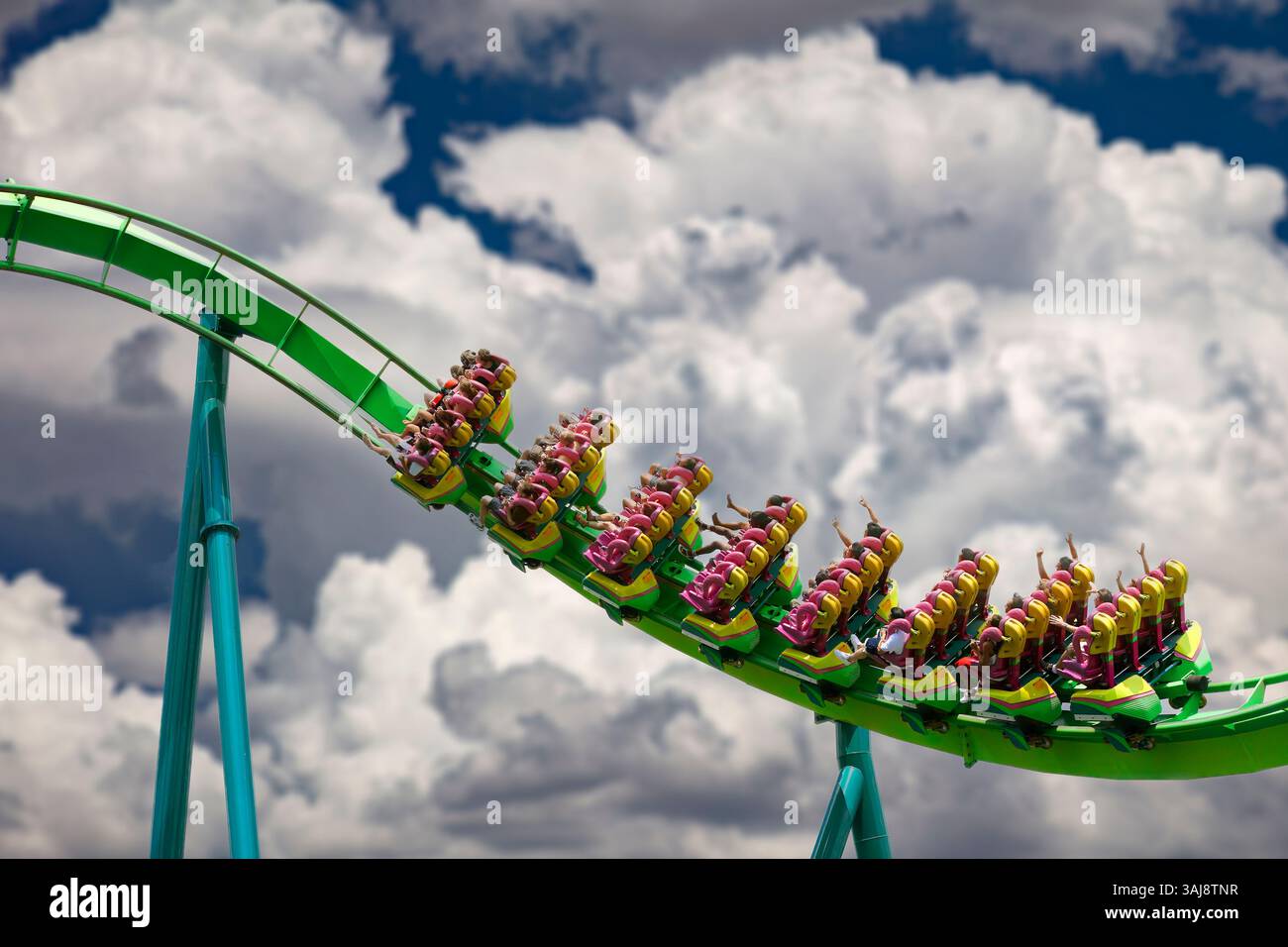 Roller Coaster in the Clouds (Powered Roller Coaster Ascent and Gravity ...