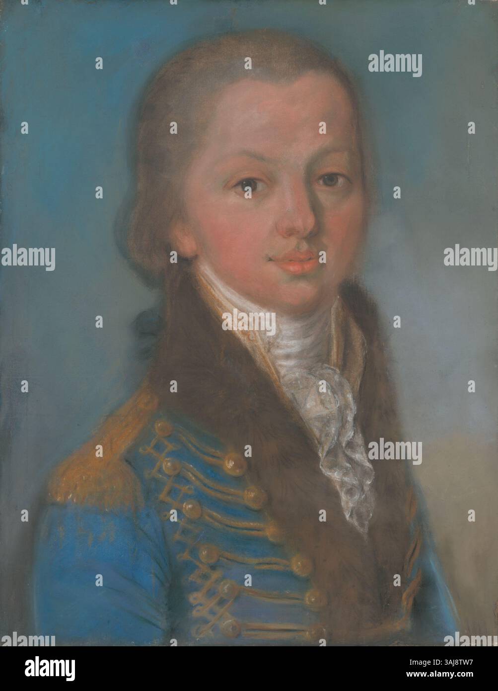 A pastel portrait of Baron Joseph Mednyánszky at a young age ...
