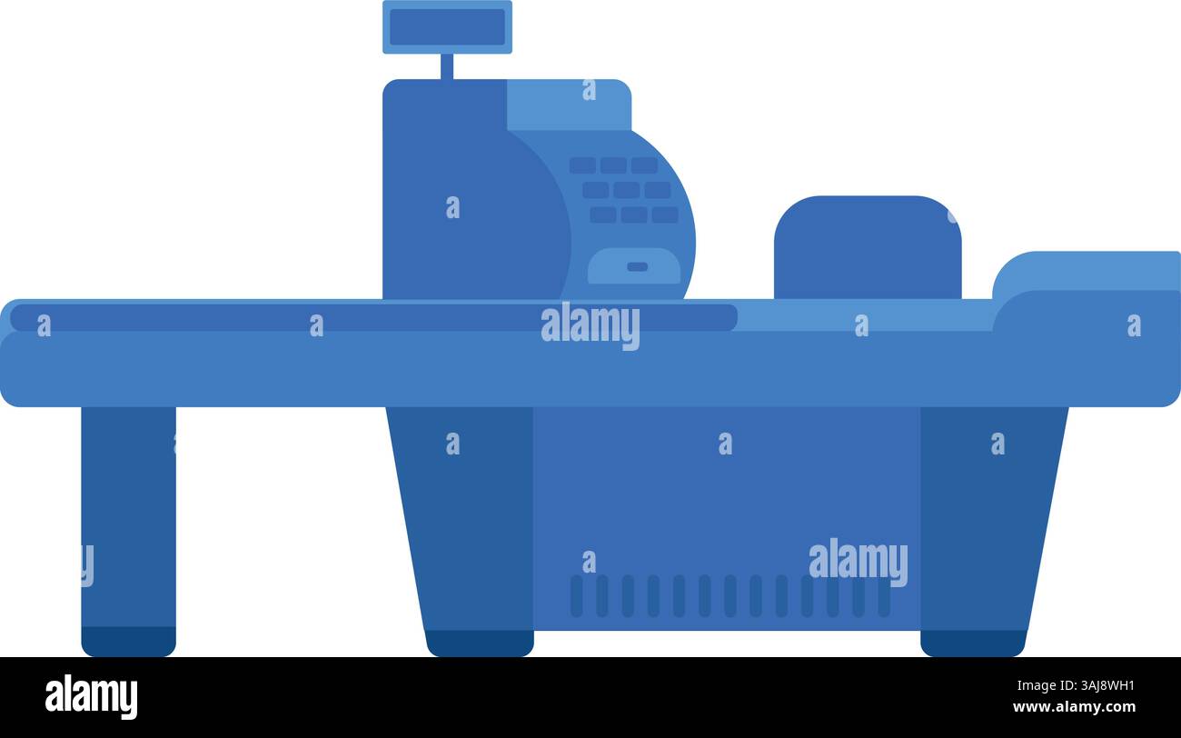 Empty seat of store cashier before and after end of working day ...