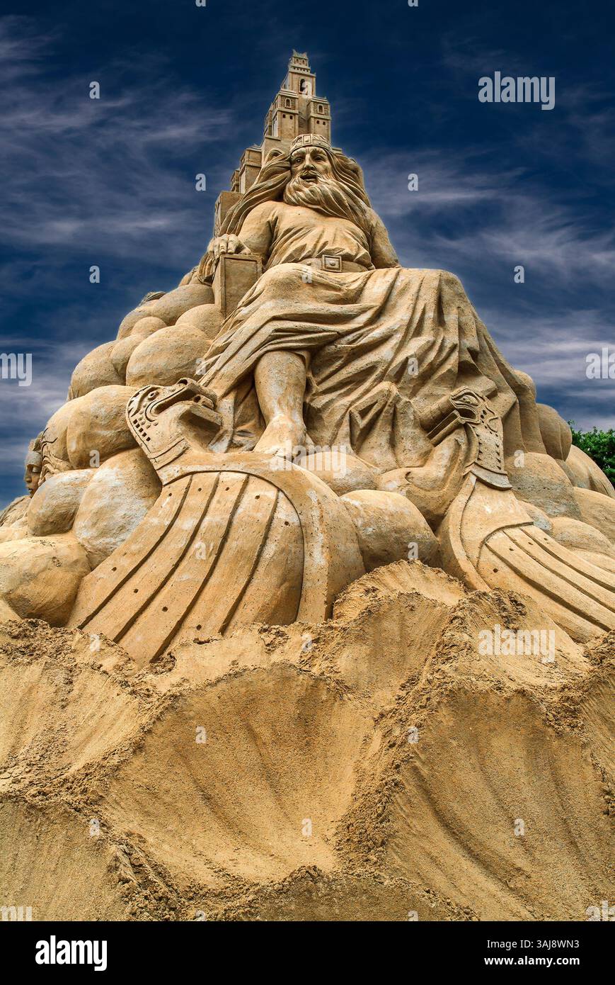 Viking Sand Sculpture, Roskilde, Denmark Stock Photo - Alamy