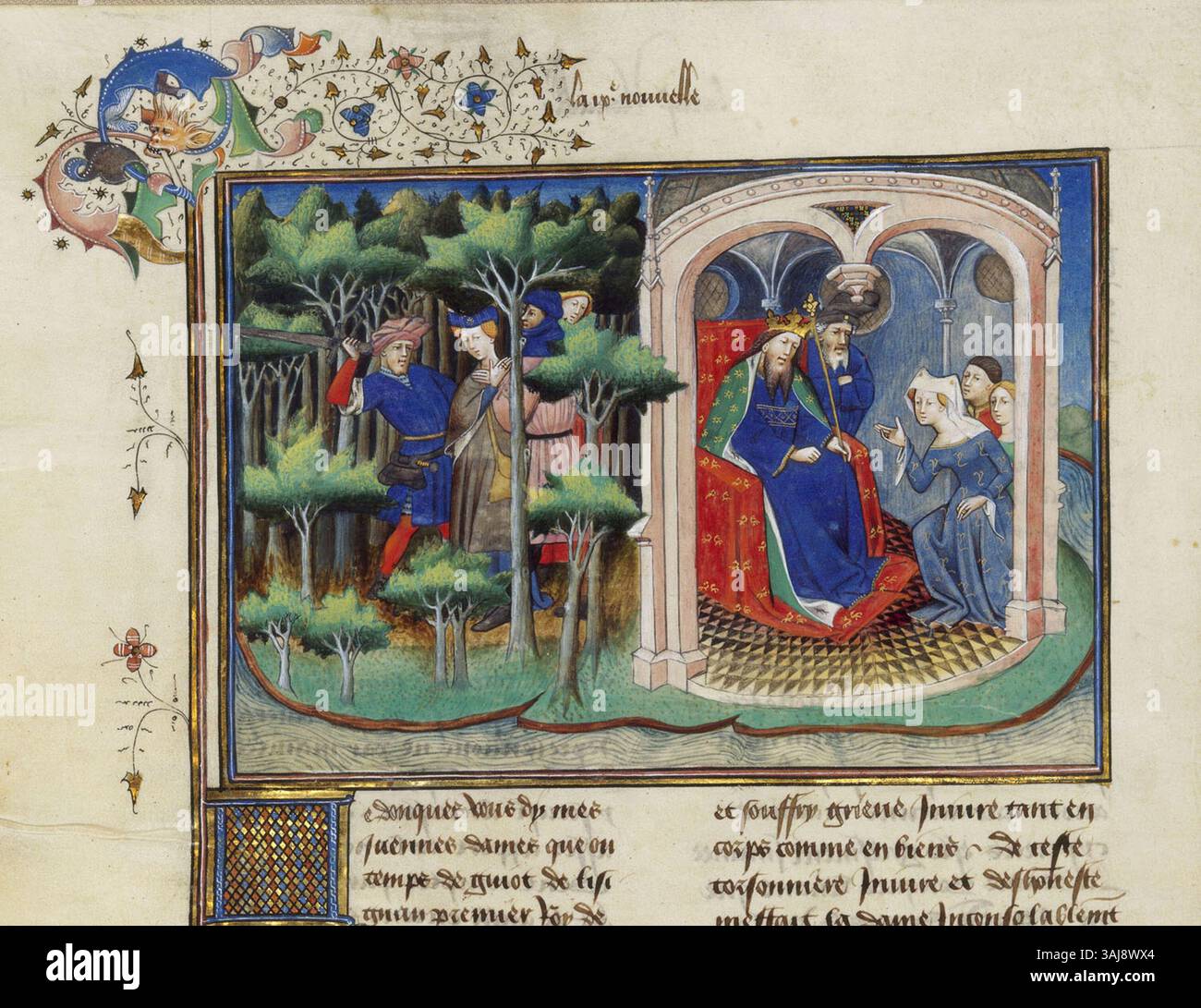 A manuscript from the 15th century depicting scenes from Giovanni ...
