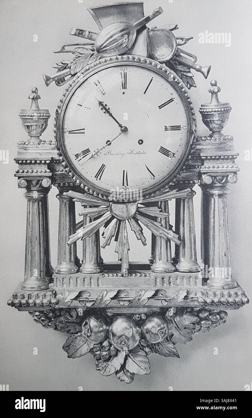 This pendulum clock, crafted by Per Henrik Beurling, features a finely ...