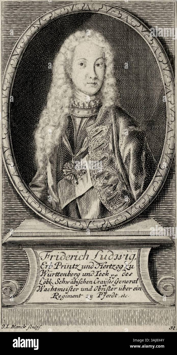 This engraving, attributed to J.L. Blank, features Friedrich Ludwig ...
