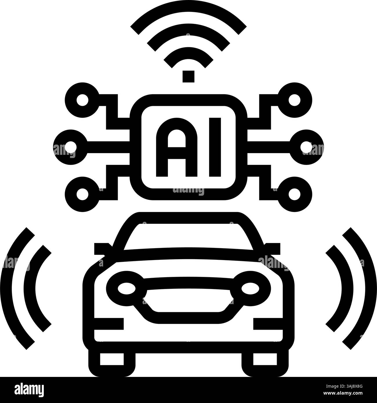 autonomous vehicles industry 5 line icon vector illustration Stock ...