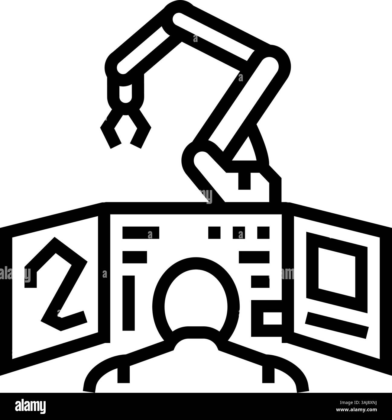 advanced robotics control panel line icon vector illustration Stock ...