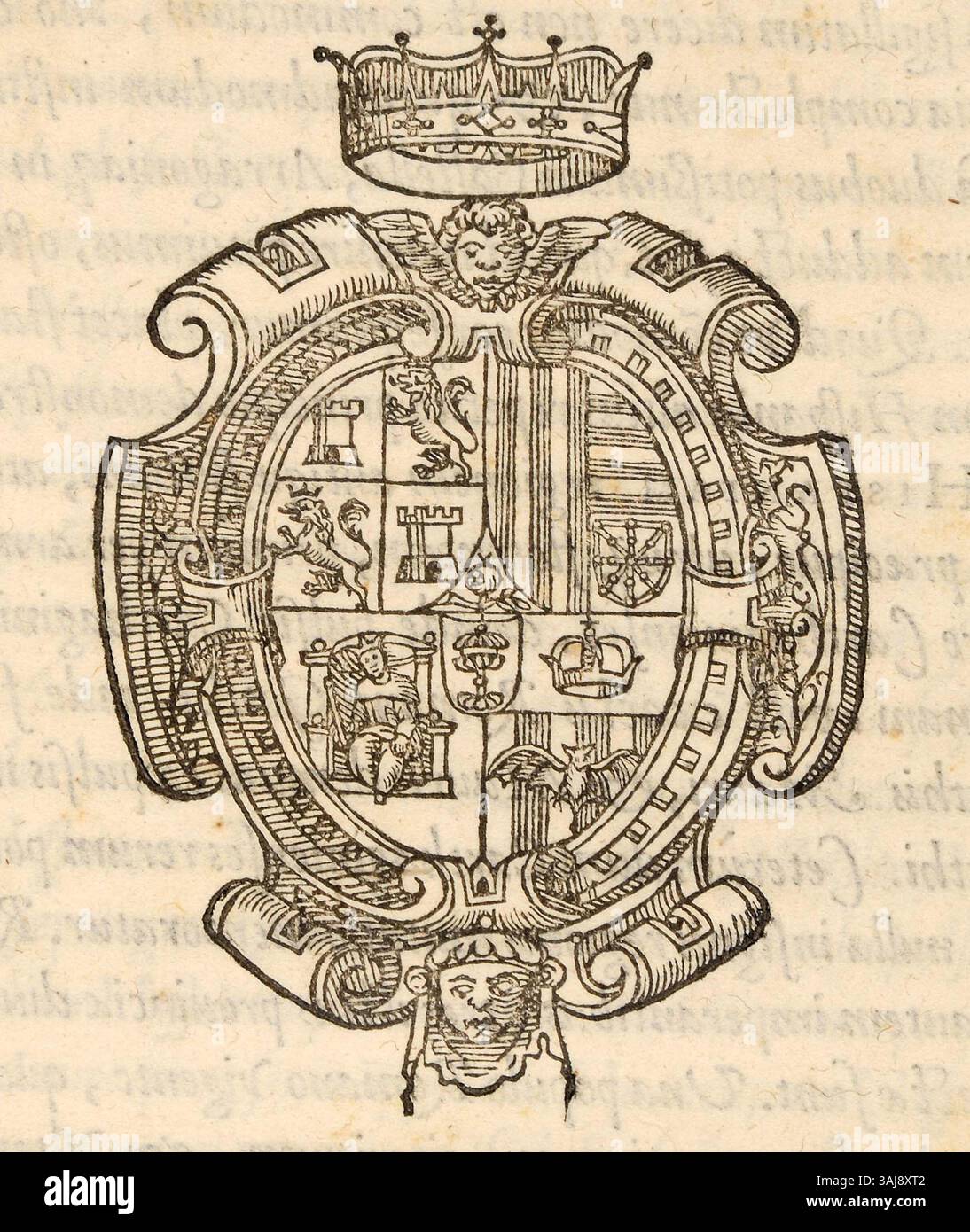 The 'Escudo real hispánico' in the 1573 work 'De titulis Philippi ...