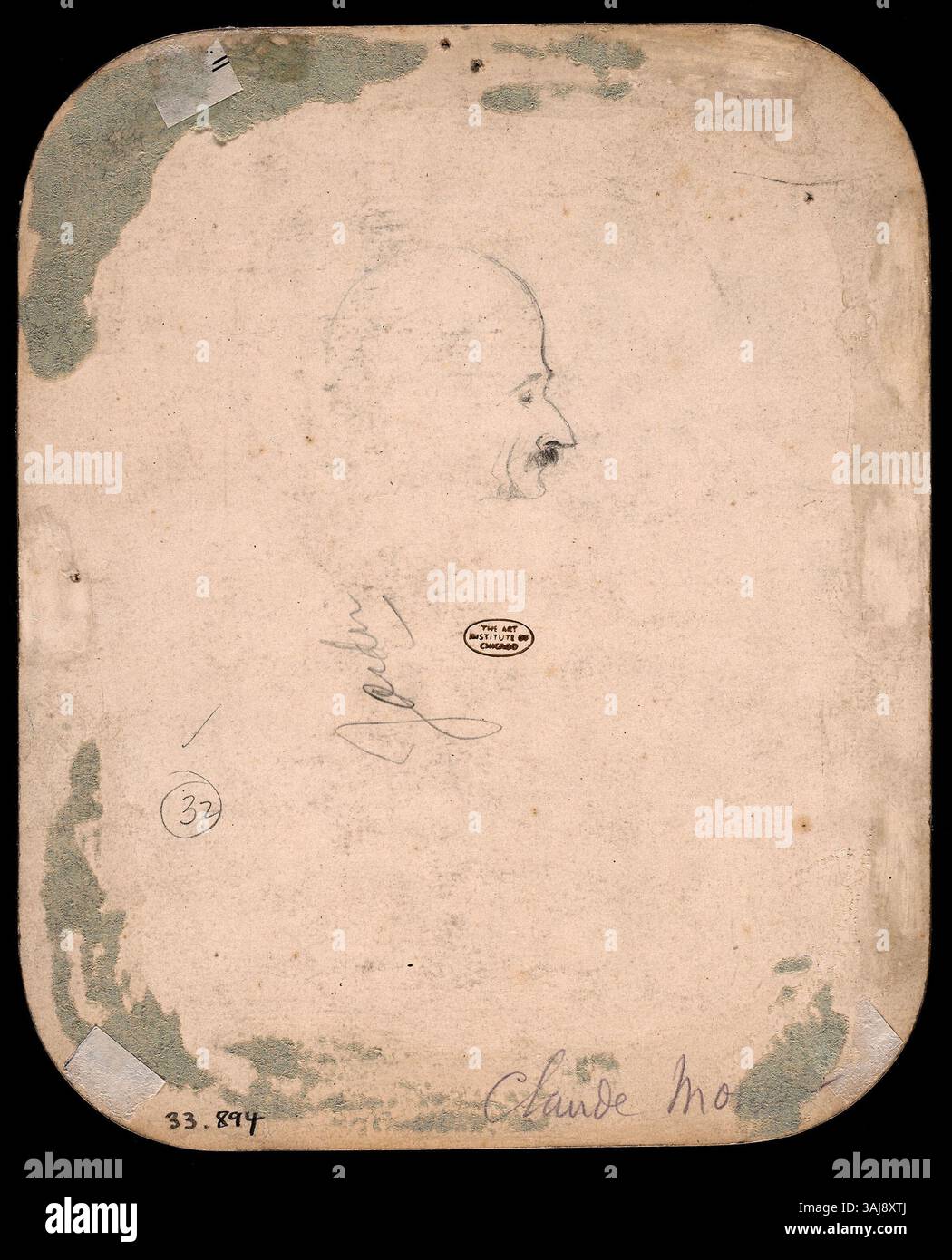 Claude Monet's sketch from 1855-56, Sketch of Male Head in Profile ...