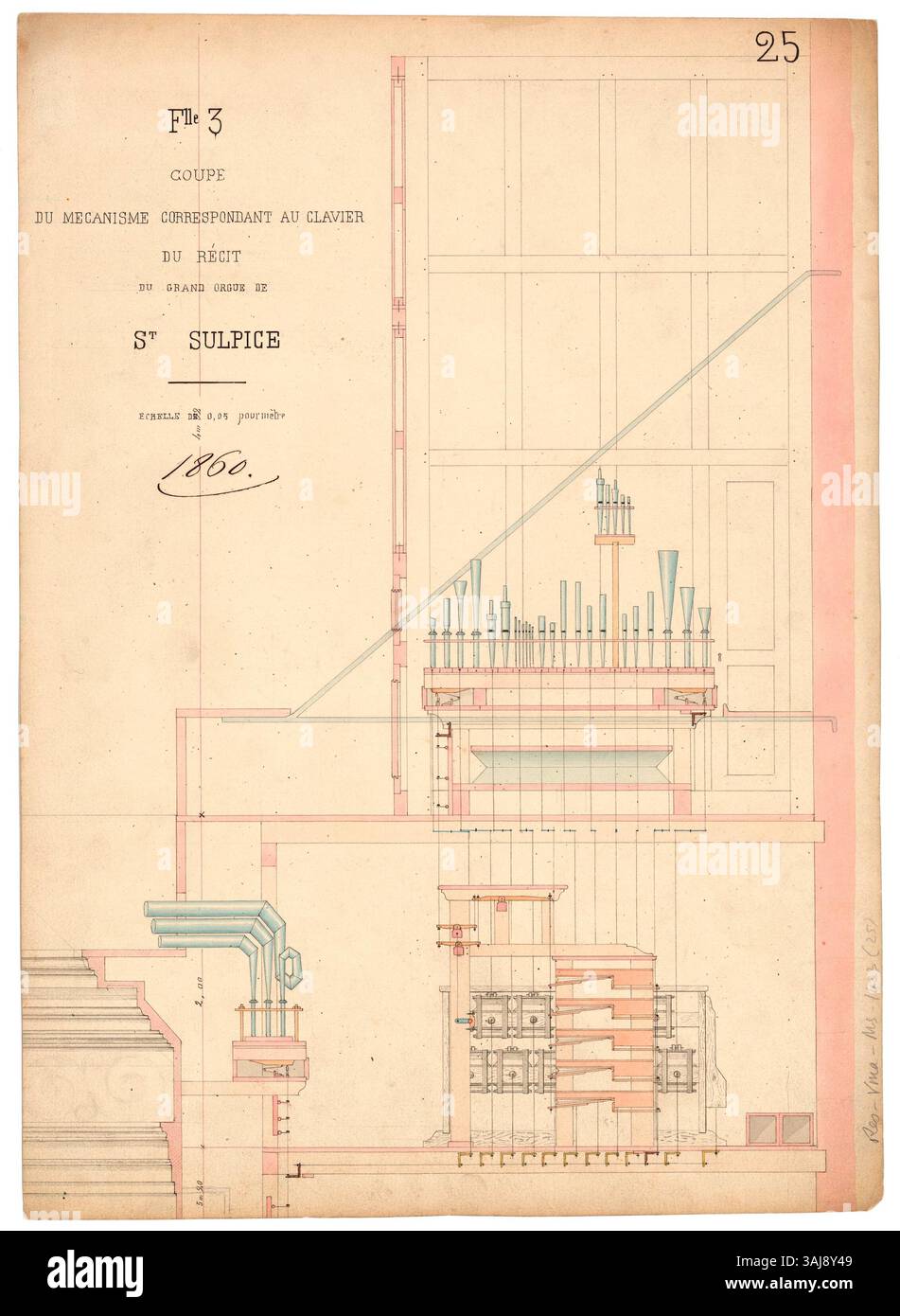 This plan depicts the mechanism corresponding to the Récit Grand Orgue ...