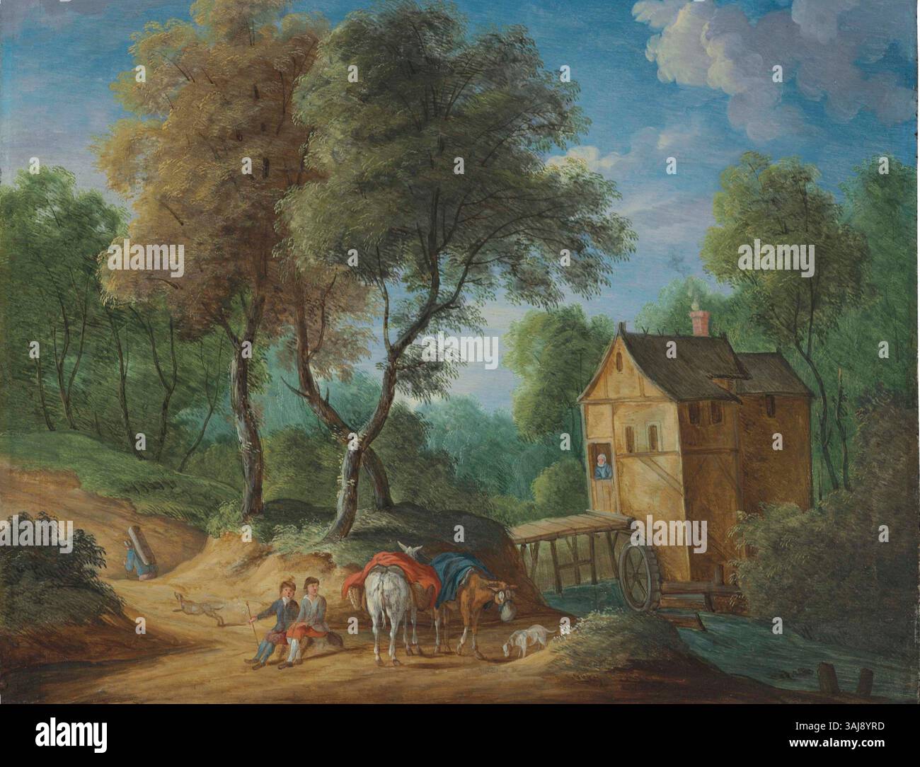 Andreas Martin's 17th-century oil painting shows peasants sitting by a ...