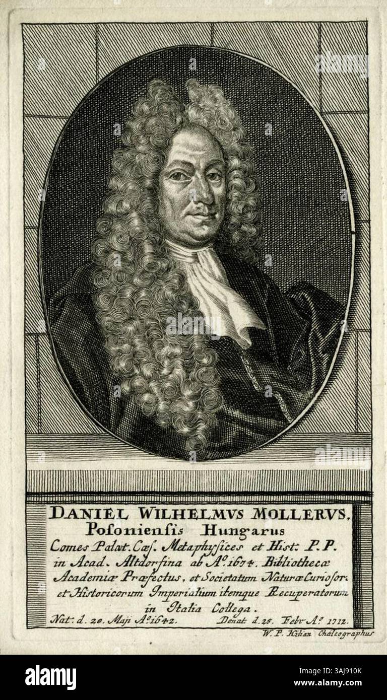 A portrait by Daniel Wilhelm Moller, featuring an unidentified subject ...