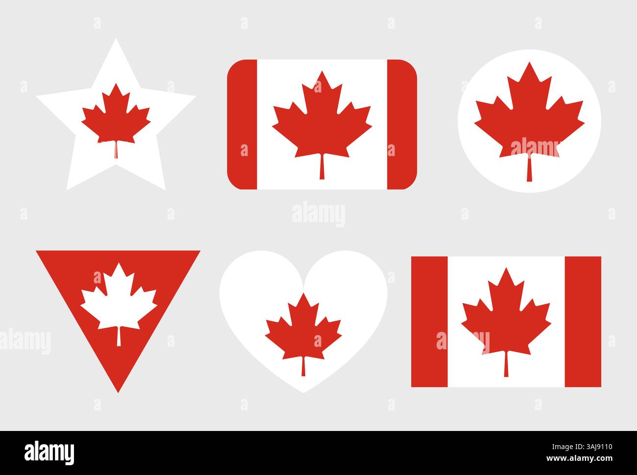 Canada Flag icon. Official vector Canadian flag icons set in the shape ...
