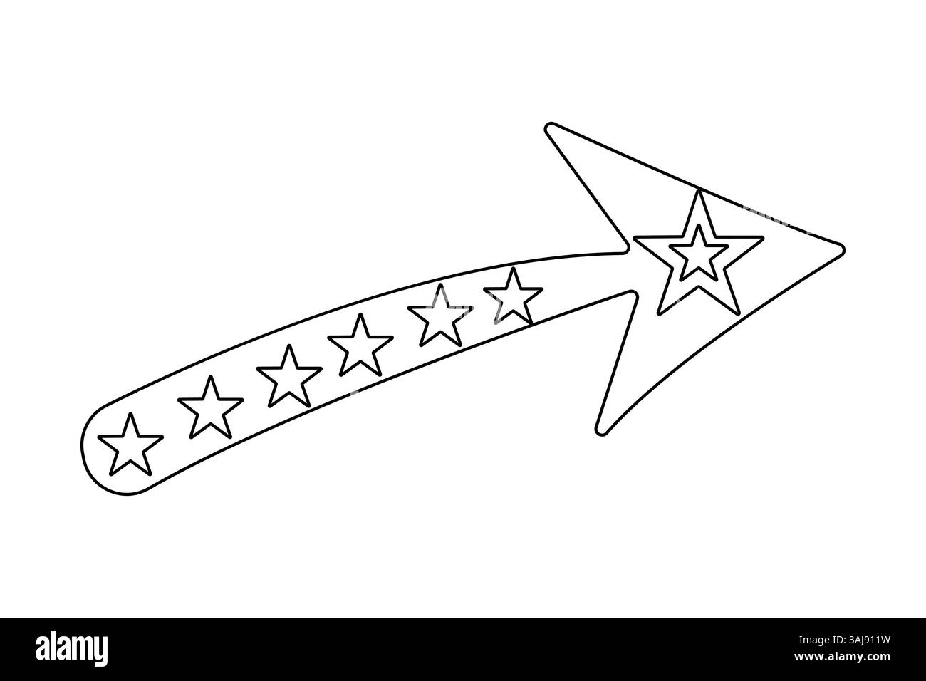Star continuous single line art and isolated outline vector ...