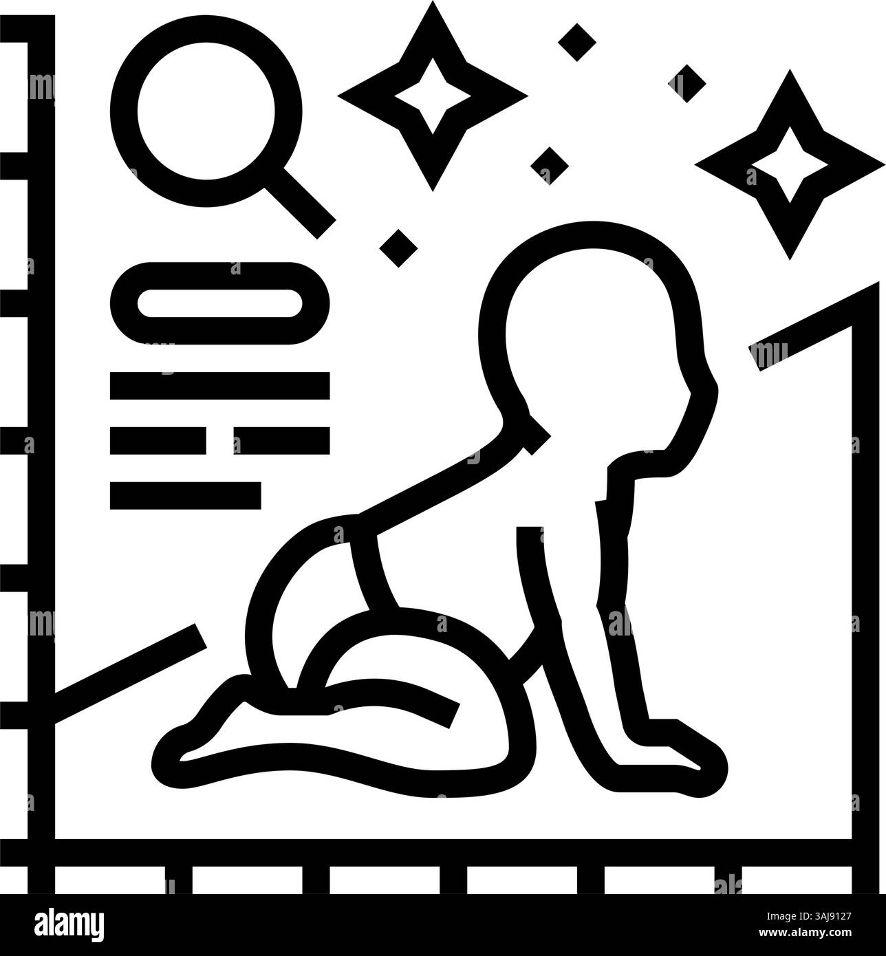 growth monitoring child care nurse line icon vector illustration Stock ...