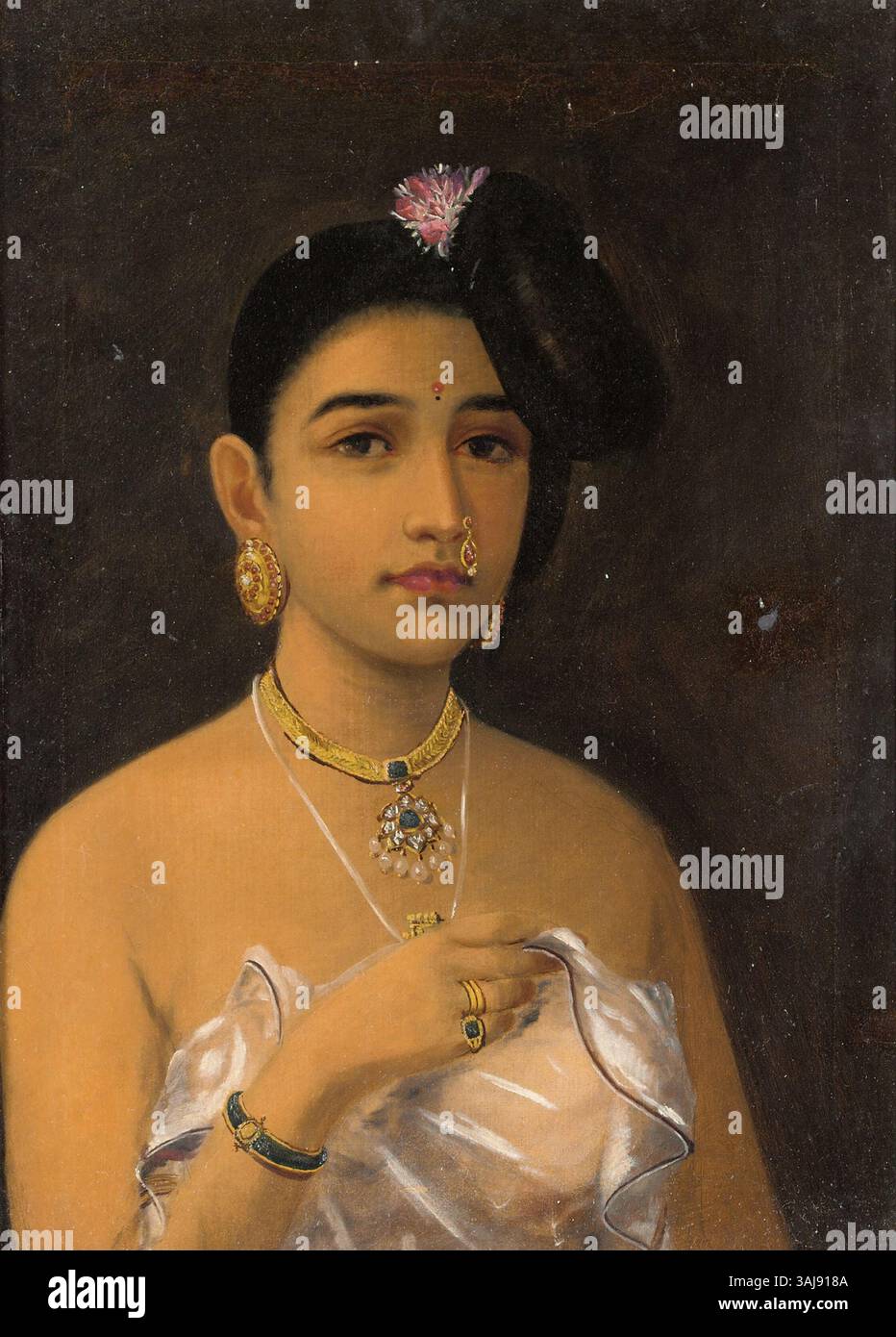 Raja Ravi Varma’s *Malabar Beauty* depicts a woman of the Malabar ...