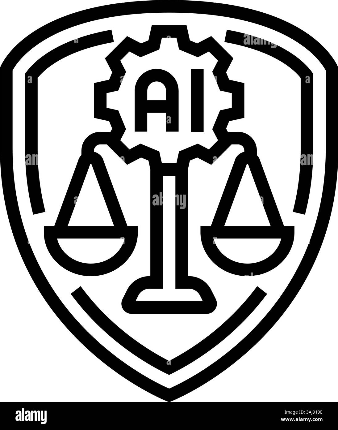 ai ethics shield ethical line icon vector illustration Stock Vector ...