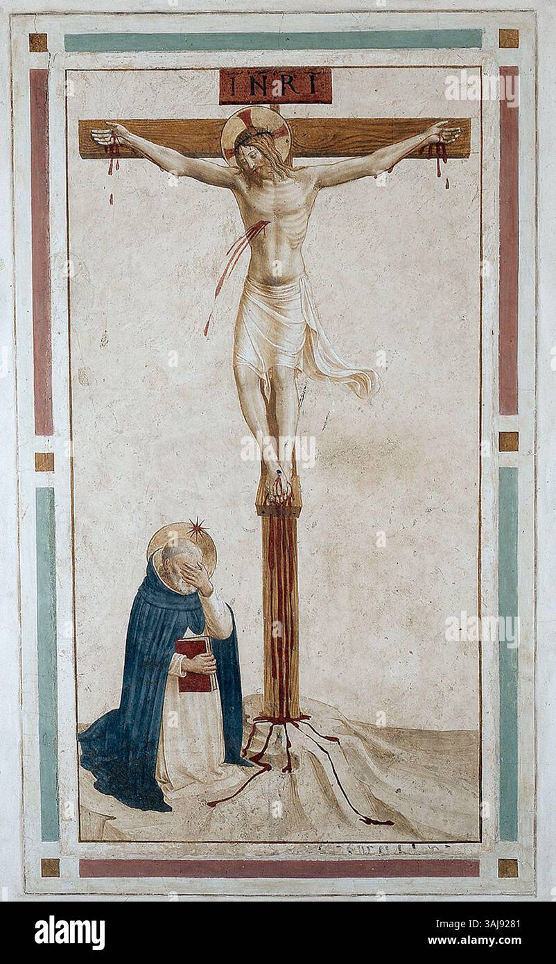 Fra Angelico's fresco 'Christ on the Cross with St. Dominic' is housed in the Museum of San ...