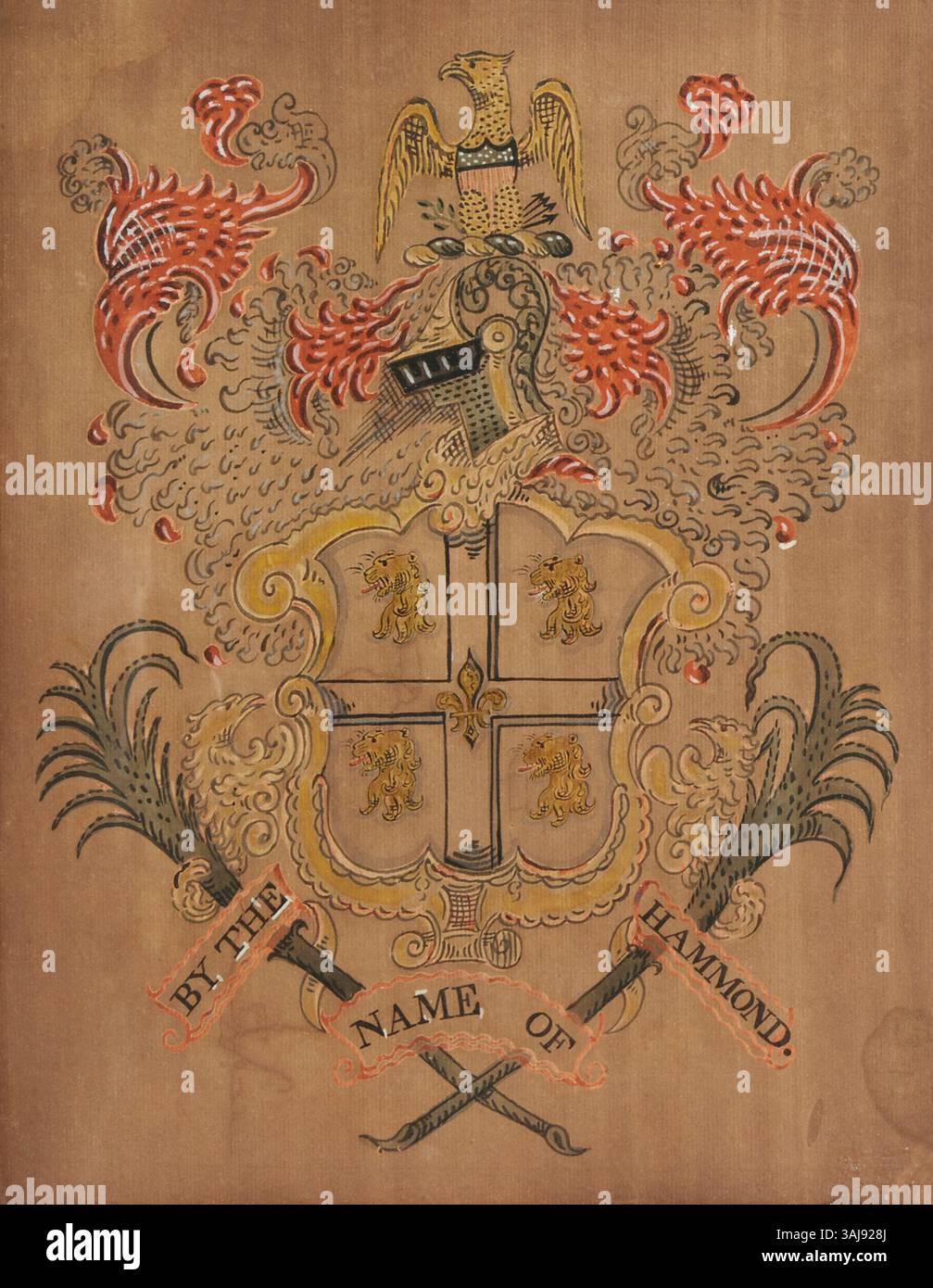 An early 19th-century painting of the Hammond family coat of arms ...